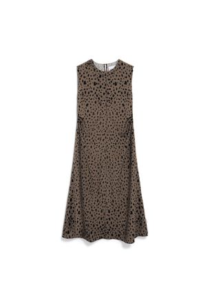 Armedangels Damen Webkleid aus Tencel Lyocell EMALANAA LEOPAA Regular Fit Dark Camel