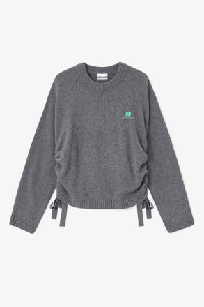 Ganni Pull en laine m&eacute;lang&eacute;e gris - Taille XXS/XS - Pour Femme