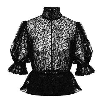 Dolce & Gabbana Spitzenbluse - - Blouses & Shirts - Damen - Schwarzk - M