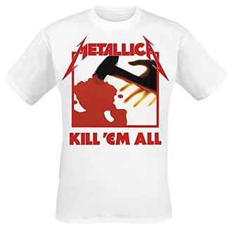 Metallica Kill Em All Homme T-Shirt Manches Courtes Blanc S 100% Coton Regular/Coupe Standard