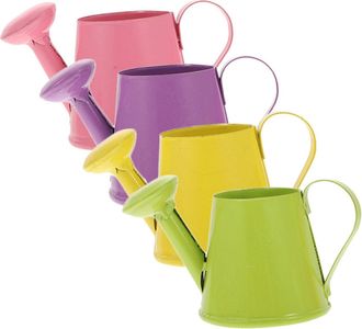 DOITOOL 4 Stck. Mini Gießkanne aus Metall Kleine Kompakte Wasserkanne für Pflanzen Blumen Dekorativ und Robust Geeignet für Mini-häuser Glatte Oberfläche Viel