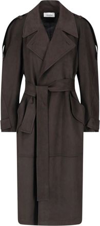 Low Classic Wildleder-Imitat-Trenchcoat
