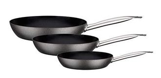 GSW 166652 Pfannen-Set Avanti 3-tlg, Karbonstahl, Edelstahl rostfrei, schwarz