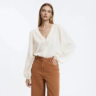 La Redoute Collections Chemise Col V Manches Longues