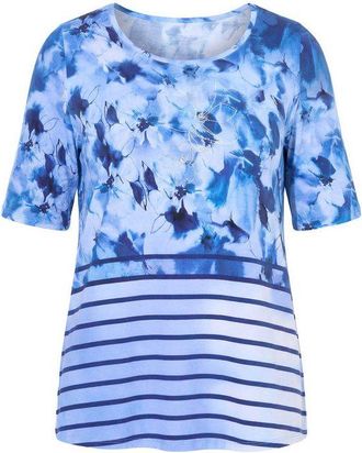 Ulla Popken T-Shirt T-Shirt A-Linie Rundhals Halbarm Pima Cotton