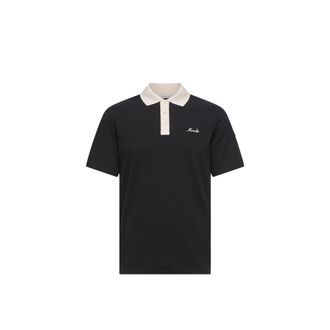 Moncler Moncler Embroidered Logo Cotton Piquet Polo Shirt, Men, Black, Size: 3xl