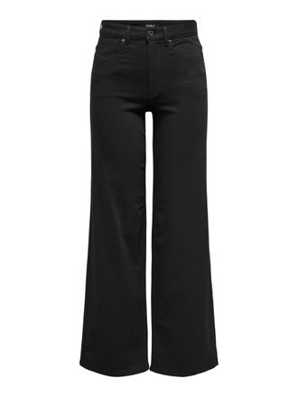 Only Damen Onlmadison Blush Hw Wide DNM Soo796 Noos Jeans, Black Denim, S / 32L EU