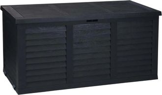 Nampook Huismerk Verrijdbare tuinkussen opbergbox - zwart - hout look - 380 Liter