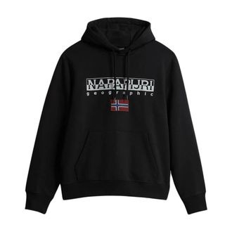 Napapijri Langarm Baumwolle Schwarzer Hoodie - - Sweatshirts & Hoodies - Herren - Schwarzk - 2XL