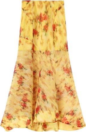 Ganni Femme, Jupes, Jaune, Taille: 36 FR Printed Shibori Organza Skirt