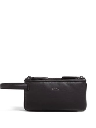 Ermenegildo Zegna pochette zipp&eacute;e - Marron