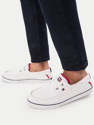 Tommy Hilfiger Sneakers aus Stoff Th Boat Vulc Sneaker Canvas FM0FM05877 Wei&szlig;