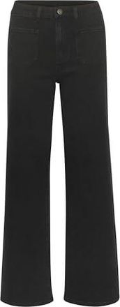 Kaffe Womens Jeans Flared Legs Regular Fit Midrise Waist Zip and Button