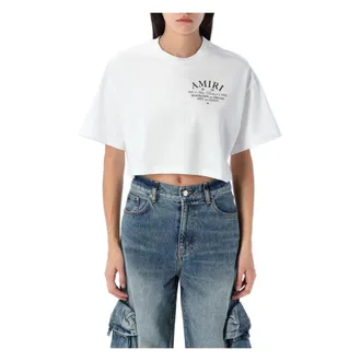 Amiri Femme, Tops, Blanc, Taille: 40 FR T-shirt court Artsy
