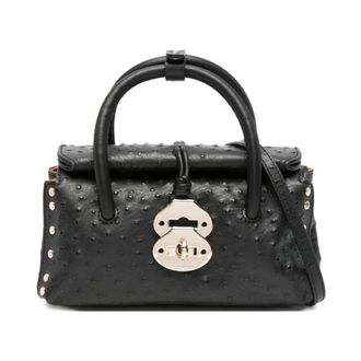 Zanellato Femme, Sacs, Noir, Taille: ONE Size Anses Sup&eacute;rieures Quincaillerie Argent&eacute;e Bandouli&egrave;re Amovible