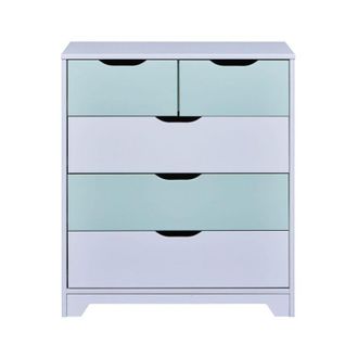 Paris Prix Paris Prix - Commode Enfant 5 Tiroirs Paty 92cm Vert Sauge