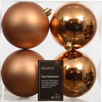 Kaemingk Weihnachtskugeln Kunststoff 10cm 4 Stück - klassisch & bruchsicher - Christbaumkugeln Weihnachtsbaumkugeln für Weihnachten - Christbaumschmuck & Weihn