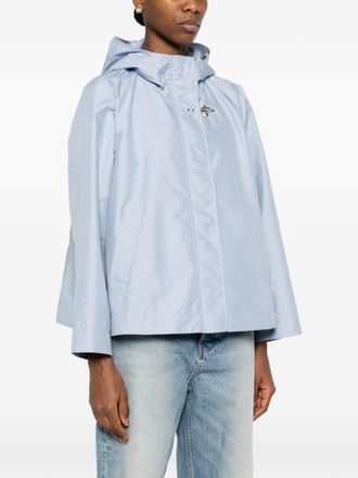 Fay Hooded Short Parka Coat - blue