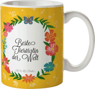 Mr. & Mrs. Panda Tasse Tier&auml;rztin - Geschenk, Bachelor, Sch&ouml;ne Teetassen, Tasse bedrucken, Schenken, Berufsausbildung, Cappuccino Tassen, Teebecher