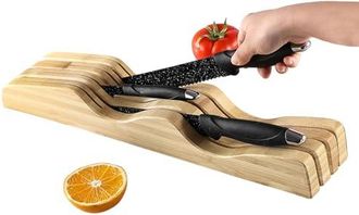 Generic Organisateur de couteaux pour - compact lightweight sturdy tiroir cuisine Le bloc, rangement peut contenir 7, Insert dorganisateur en bambou la | Mult