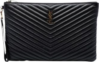 Saint Laurent Pre-owned Vintage Quilted Clutch - Femme - Pre-owned - Noir - Taille: ONE Size