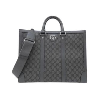 Gucci Pre-owned Ophidia GG Supreme Canvas Leather Tote Bag - Femme - Pre-owned - Gris - Taille: ONE Size