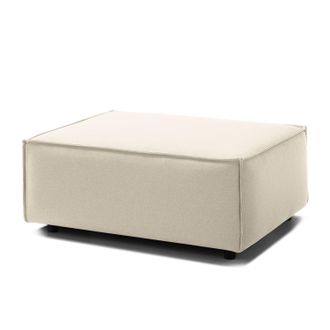 Studio Copenhagen home24 Polsterhocker rechteckig 97 x 40 x 79cm Beige/Altwei&szlig; Webstoff Osta: Altwei&szlig;