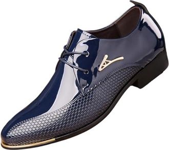 Generic Chaussures habill&eacute;es pour homme en cuir verni Oxfords classiques &agrave; lacets - Chaussures de smoking formelles - Pour affaires, mariage, derby - Mode, bl