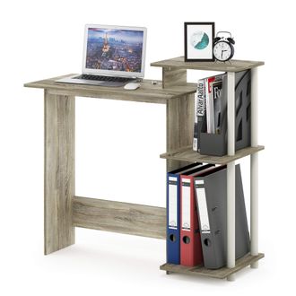 Furinno Efficient Home Laptop-Notebook-Computertisch, Sonoma-Eiche/Wei&szlig;