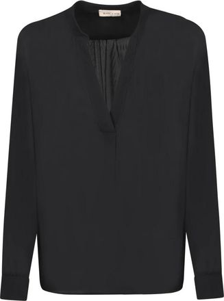 Blanca Vita Femme, Blouses et Chemises, Noir, Taille: 34 FR Haut &agrave; Manches Longues et Col en V