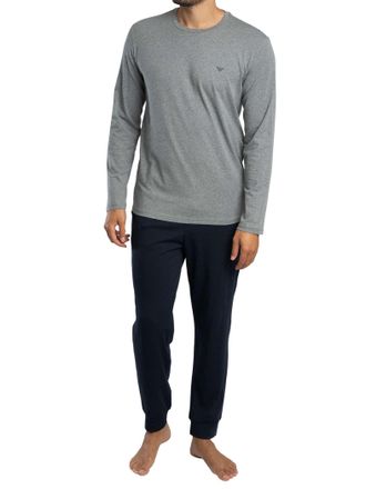 Emporio Armani Herren-Pyjama mit B&uuml;ndchen, Blau, Gr&ouml;&szlig;e XL, blau, XL