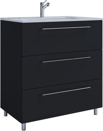 ebuy24 Ebuy24 - Meuble bogue, lavage Badinos h. 86 x l. 80 x p. 46 cm Noir