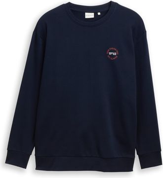 Tom Tailor Herren 1050696 Plus Size-Sweatshirt mit Logo-Print, 10668-Sky Captain Blue, 5XL