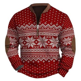 Generic Pull moche 3D - Pull de Noël fantaisie - Flocons de neige - Père Noël - Imprimé 3DD - Bonhomme de neige - Arbre de Noël - Pull à manches longues et co