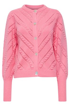Pulz Jeans PZAMY Cardigan - 50207168 Damen Strickjacke Cardigan, Gr&ouml;&szlig;e:S, Farbe:Pink Carnation (162124)