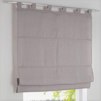 Kutti Heimtextilien Maßanfertigung Raffrollo Leinen mit Schlaufen Metis grau - Raffrollo ohne Bohren auf Maß, mit Schlaufenaufhängung, Höhe bis 240 cm