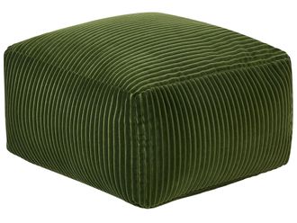 Beliani Pouf Sitzpouf Sitzhocker Cord grün 50 x 50 cm Quadrat Modern Skandi Mukki