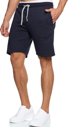 Indicode Herren Aldrich Sweatshorts mit Kordelzug | Herrenshorts Sportshorts für Männer XL, Navy