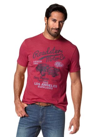 Arizona T-Shirt ARIZONA, Herren, Gr. 5XL (72/74), rot (rot, meliert), Single Jersey, Obermaterial: 60% Baumwolle, 40% Polyester, meliert, normal, Rundhals, Sh