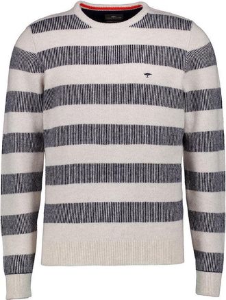 Fynch-Hatton Fynch-Hatton Herren Pullover grau Lammwolle gemustert