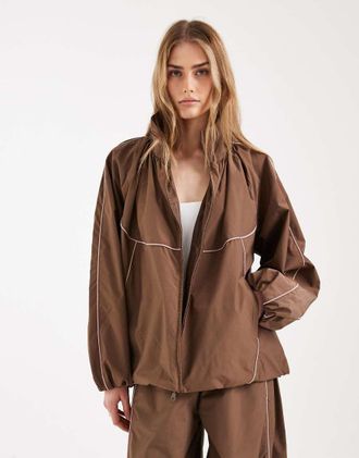 Asos Veste de surv&ecirc;tement densemble oversize de qualit&eacute; sup&eacute;rieure - Marron/rose-Brown