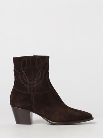 Anna F. Bottes western en daim avec bout en amande
