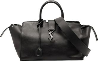 Saint Laurent petit sac à main Cabas Monogram en cuir (2016) - Noir