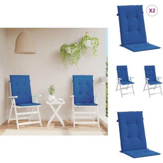 vidaXL Vidaxl - Sitzpolster - Living Gartenstuhlauflagen f&uuml;r Hochlehner 2 Stk. K&ouml;nigsblau 120x50x3cm - Blau