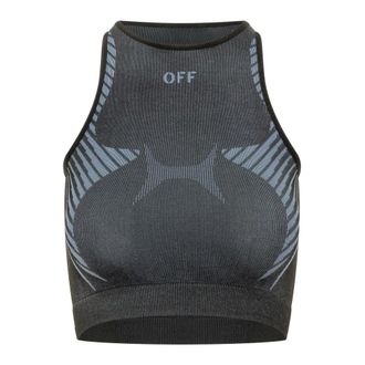 Off-white Femme, Tops, Bleu, Taille: 36 FR Top de Course Sans Couture