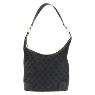 Gucci Sac bandouli&egrave;re en toile GG en cuir Pre-owned - Femme - Pre-owned - Noir - Taille: ONE Size