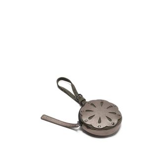 Maliparmi Maliparmi - Pochette Fleur en Cuir - Femme - Accessoires - Gris - Taille: ONE Size