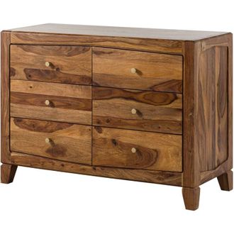 Massivmoebel24 Sideboard Sheesham 110x45x80 braun lackiert ANCONA 120