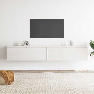 vidaXL Armoires murales 2 pcs Blanc 100x30x35 cm Bois de pin massif vidaXL