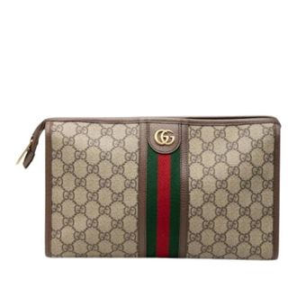 Gucci Pre-owned Canvas Clutch - Femme - Pre-owned - Beige - Taille: ONE Size